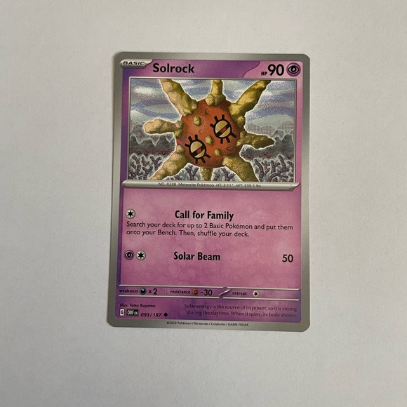 Pokemon | Toys | Solrock Pokmon Card Obsidian Flames 93 Regular | Poshmark